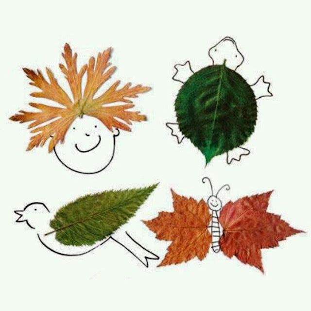 leaf animals ~ craft ideas and art projects