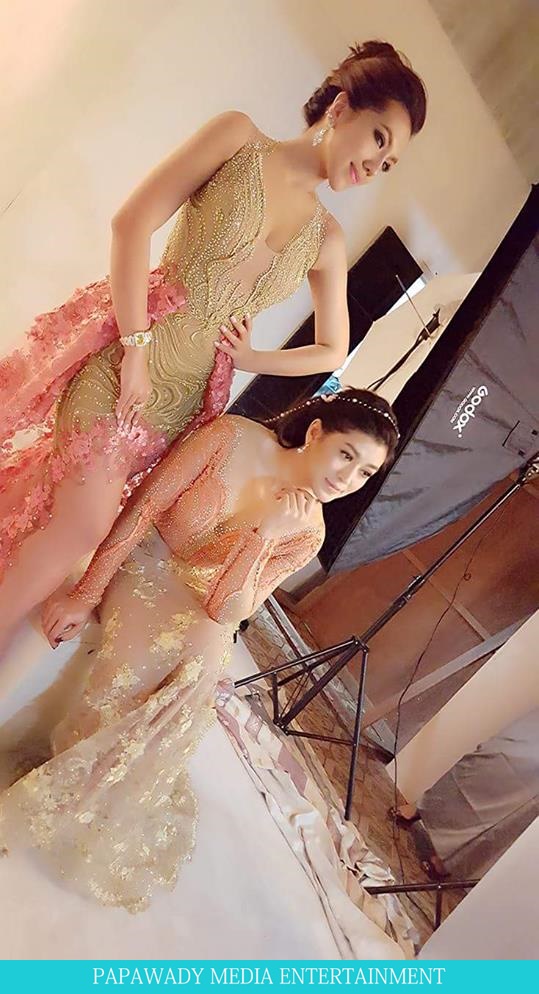 Eaindra Kyaw Zin and Warso Moe Oo cherry world billboard photos shooting