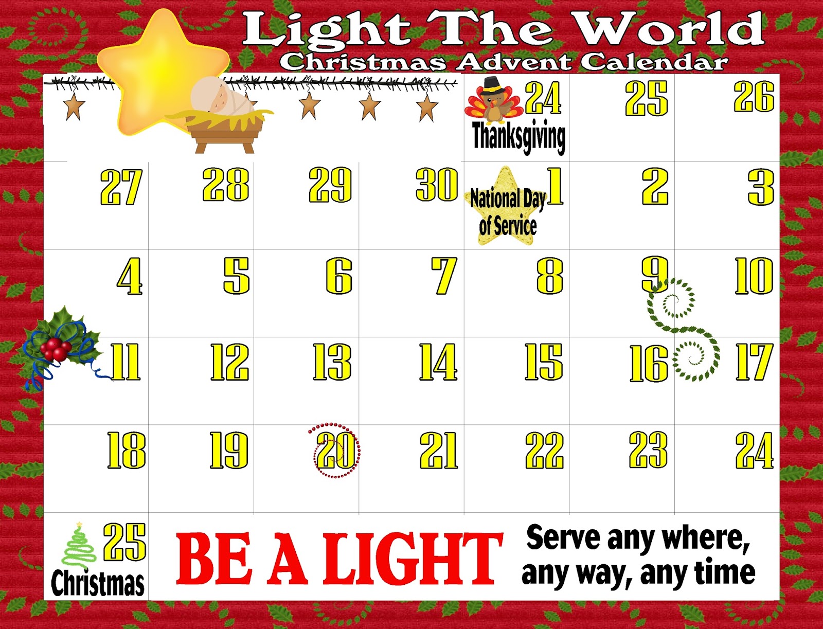 DIY Party Mom: Be The Light This Christmas Season and printable Service ...