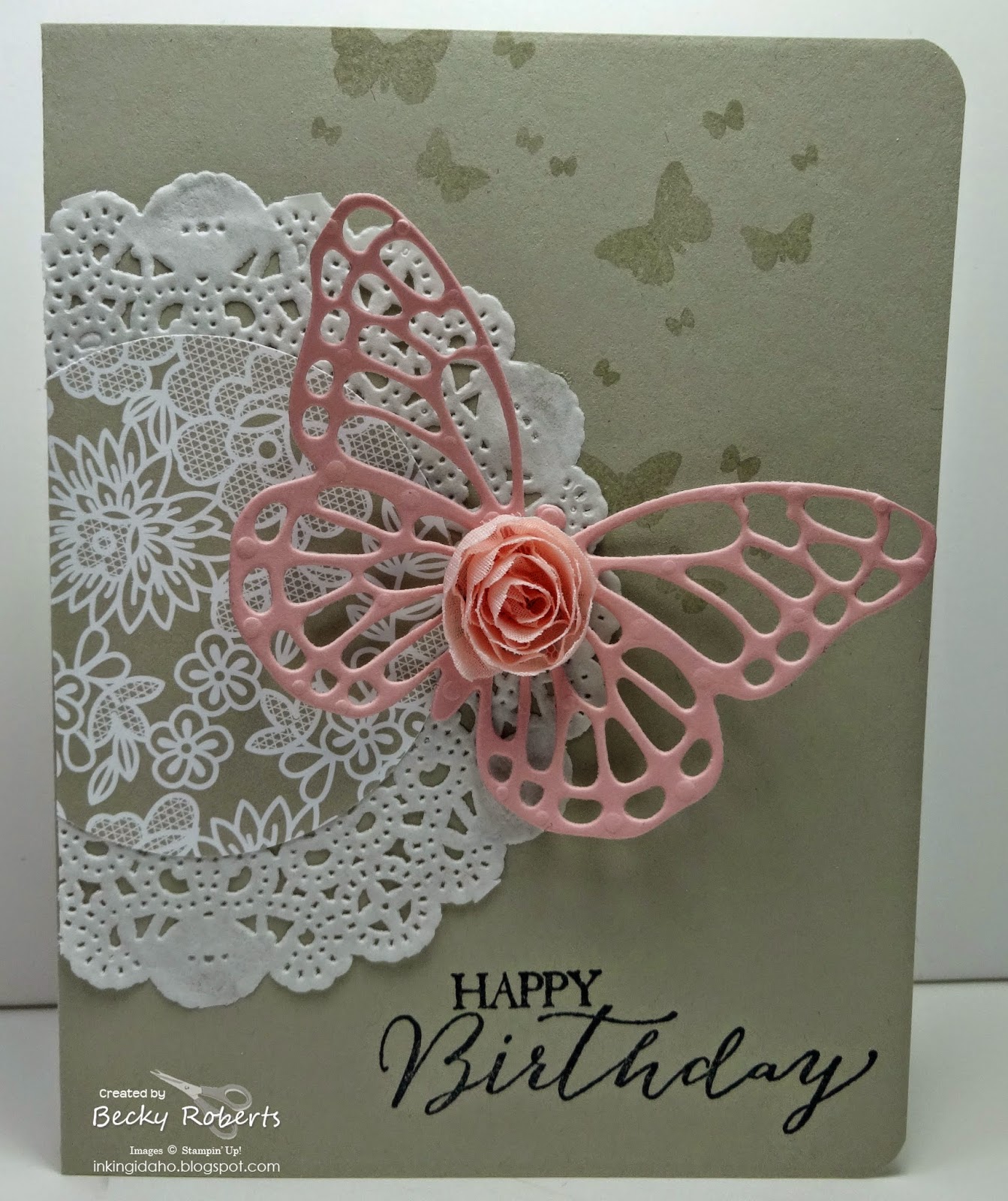 Inking Idaho: Butterfly Basics Doily Card