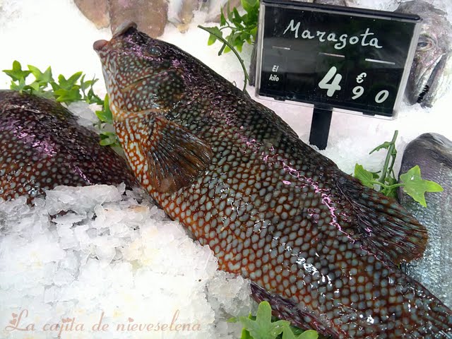 Maragota asada con gulas al limón