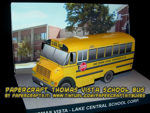 Ninjatoes' papercraft weblog: Papercraft Thomas Vista yellow school bus