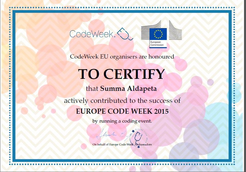 Summa LH 6.E: CODE WEEK - DIPLOMA
