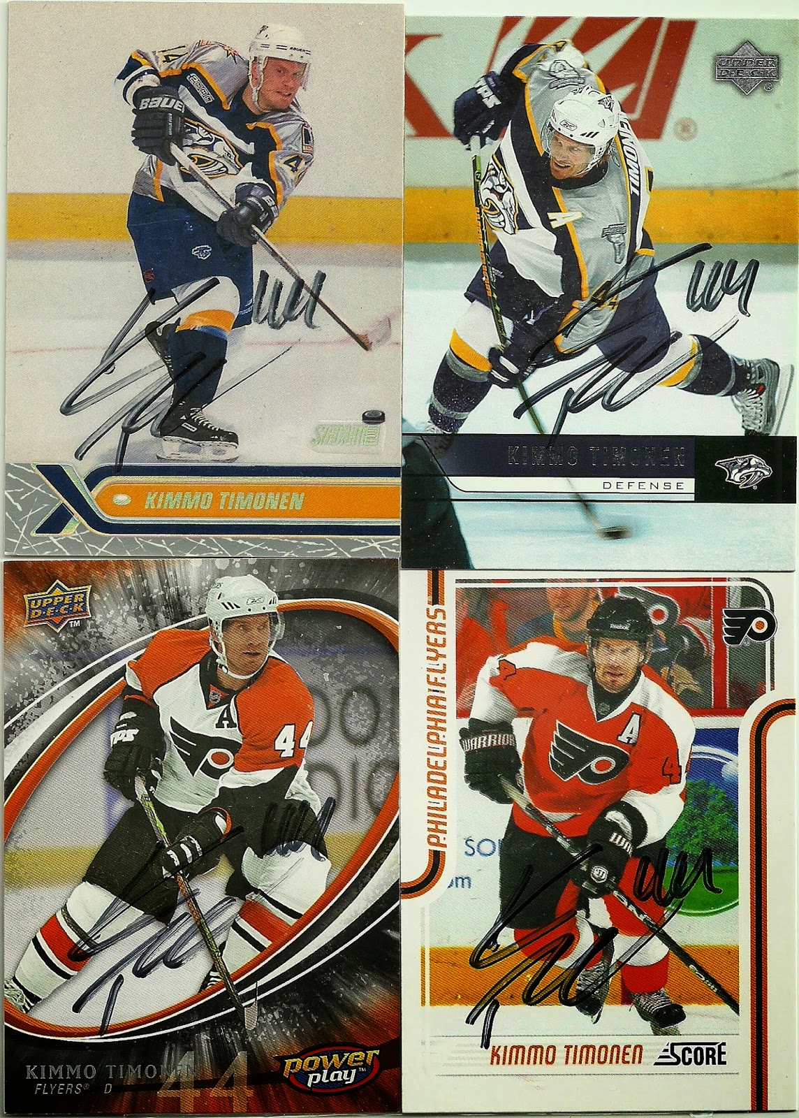 Hell's Valuable Collectibles: Kimmo Timonen: 4 Autographed Cards