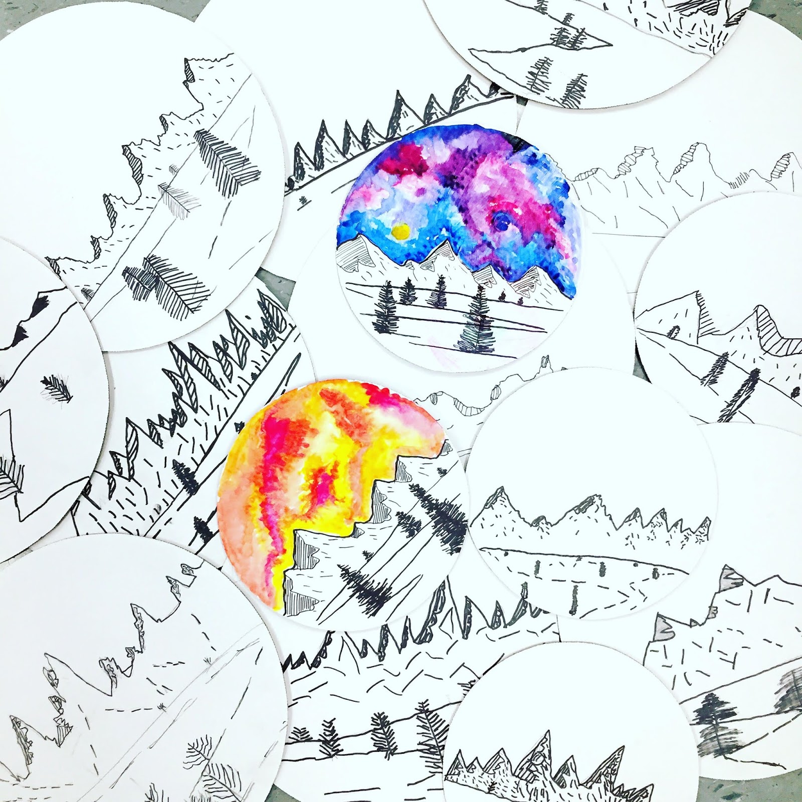 Cassie Stephens: In the Art Room: Jen Aranyi Inspired Landscapes