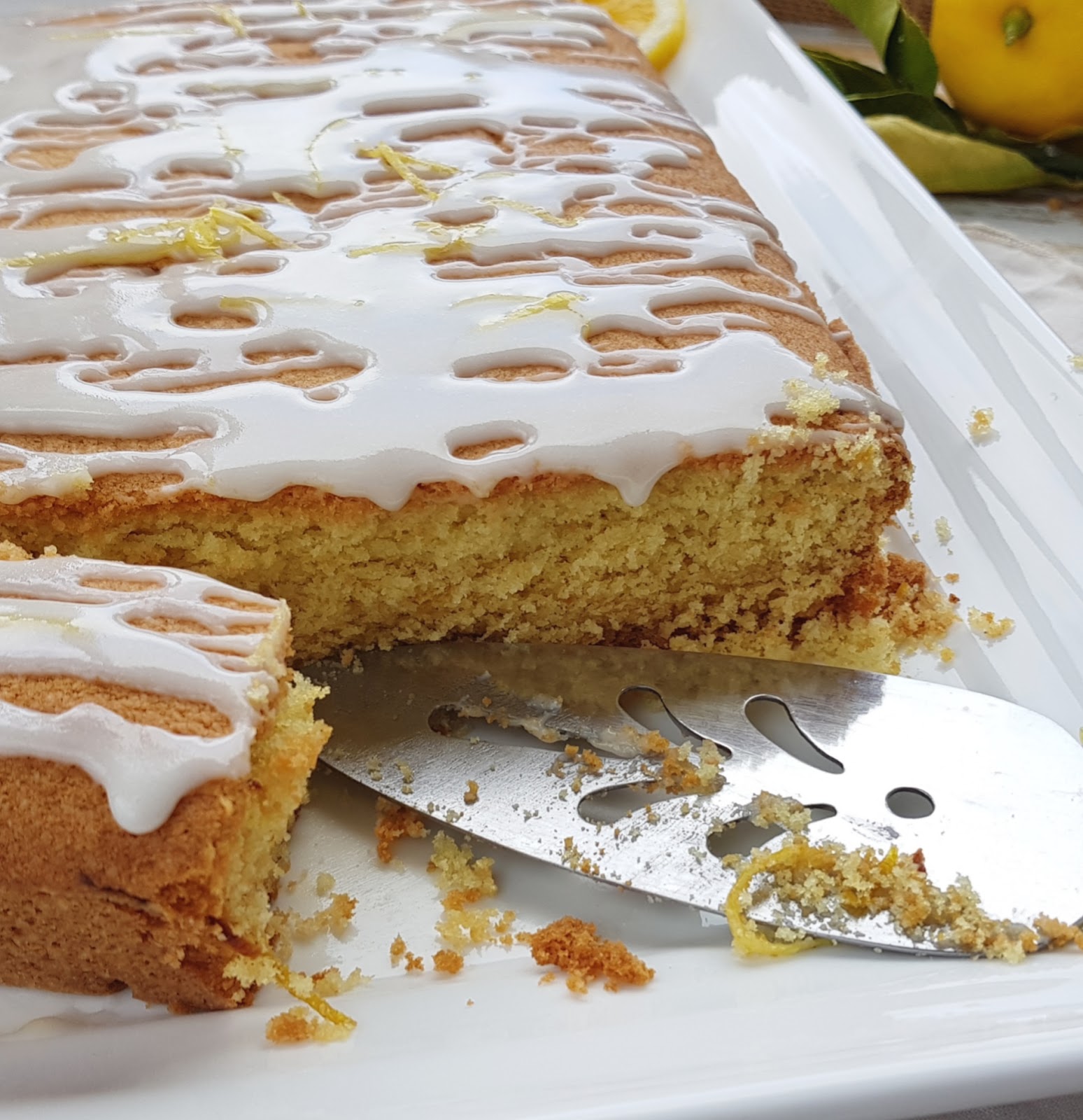 Lemon Drizzle Slab Cake