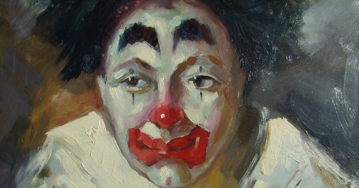 Private art collection: Sad Clown. Painting.