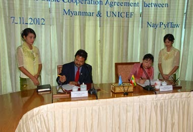 UNICEF Myanmar: UNICEF and the Government of Myanmar Sign Renewed Basic ...