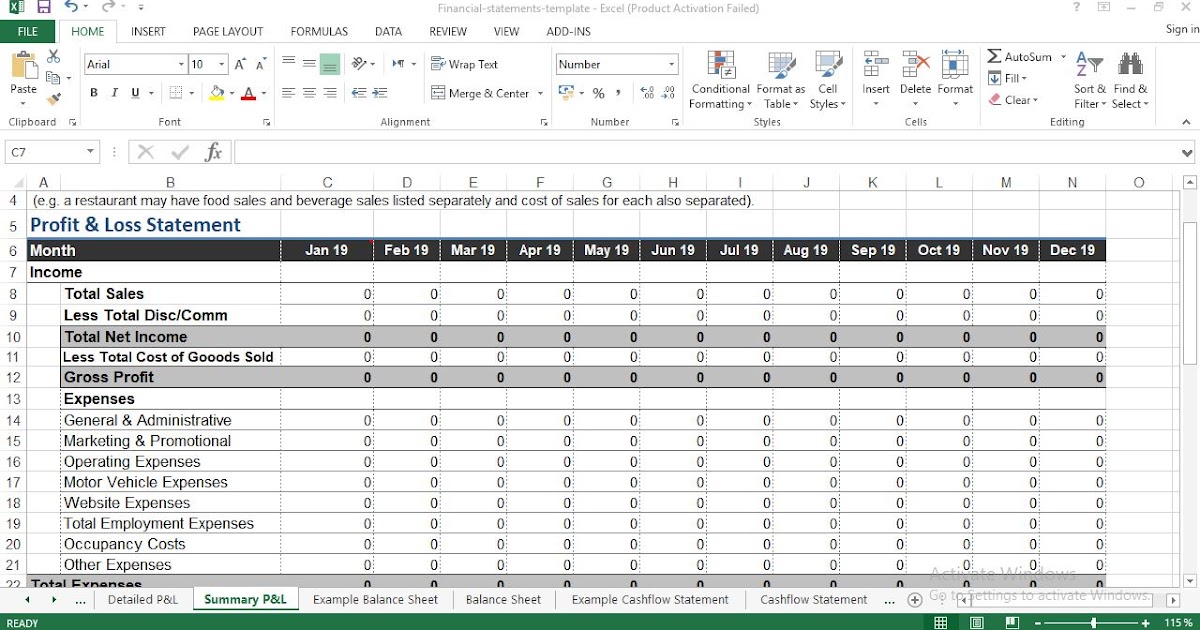 Financial Reporting Templates In Excel
