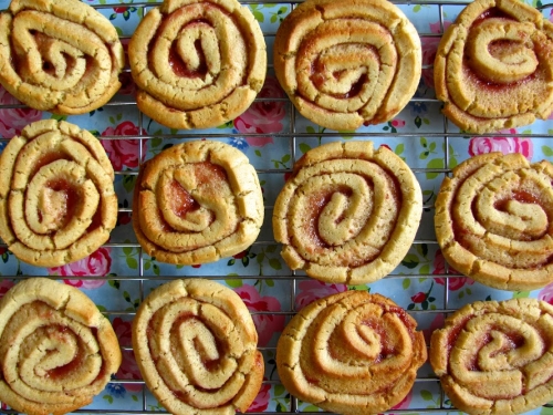 Peanut butter & jam pinwheel cookies....