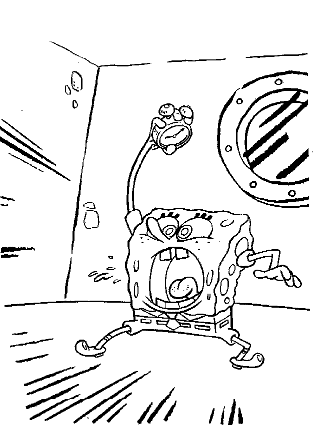 cartoon coloring pages spongebob screaming >> Disney Coloring Pages