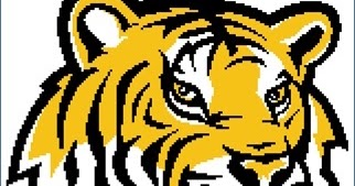 EASY PATTERNS: Louisiana State University LSU Tigers cross-stitch pattern
