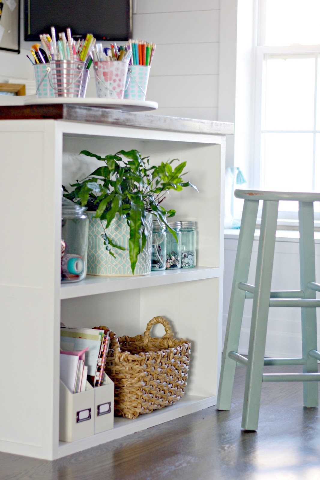 Craft Room/Office Loft Reveal With Built in Desk | Thrifty Decor Chick ...
