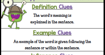 Free! 5 Types of Context Clues Poster | Teacher's Take-Out