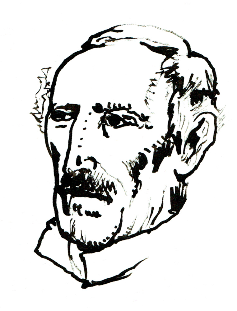 Nate Marcel: greatseamonster@gmail.com: Ink-Stick Portrait drawings