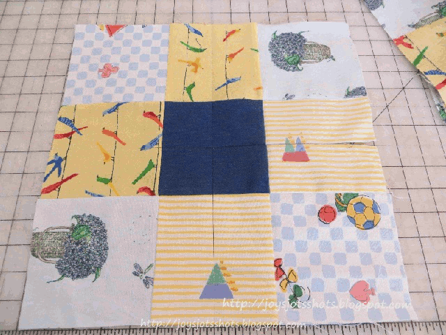 Joy's Jots, Shots & Whatnots: Quilt Shot Block #9 ~ Disappearing 9 Patch
