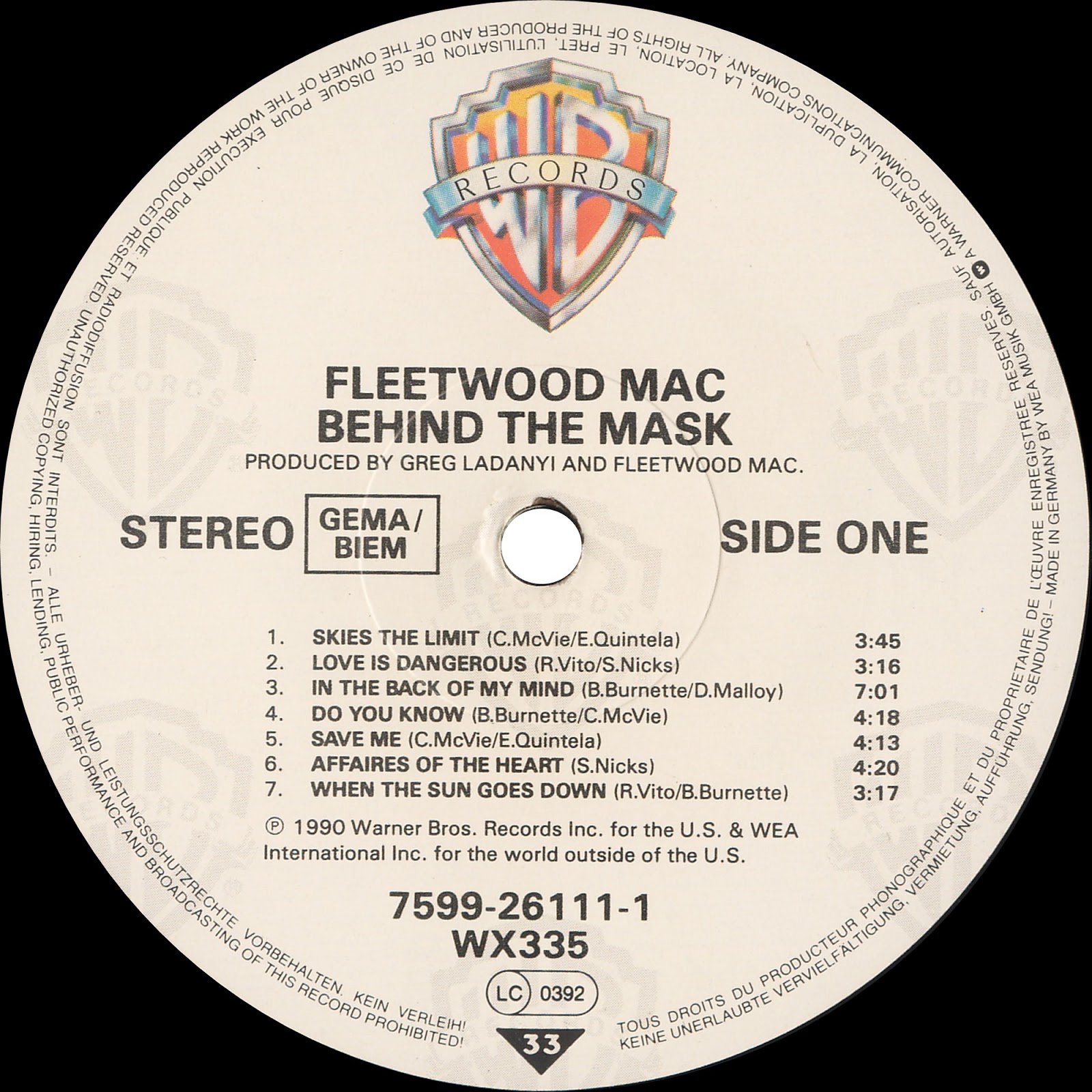 1990 Behind the Mask - Fleetwood Mac - Rockronología