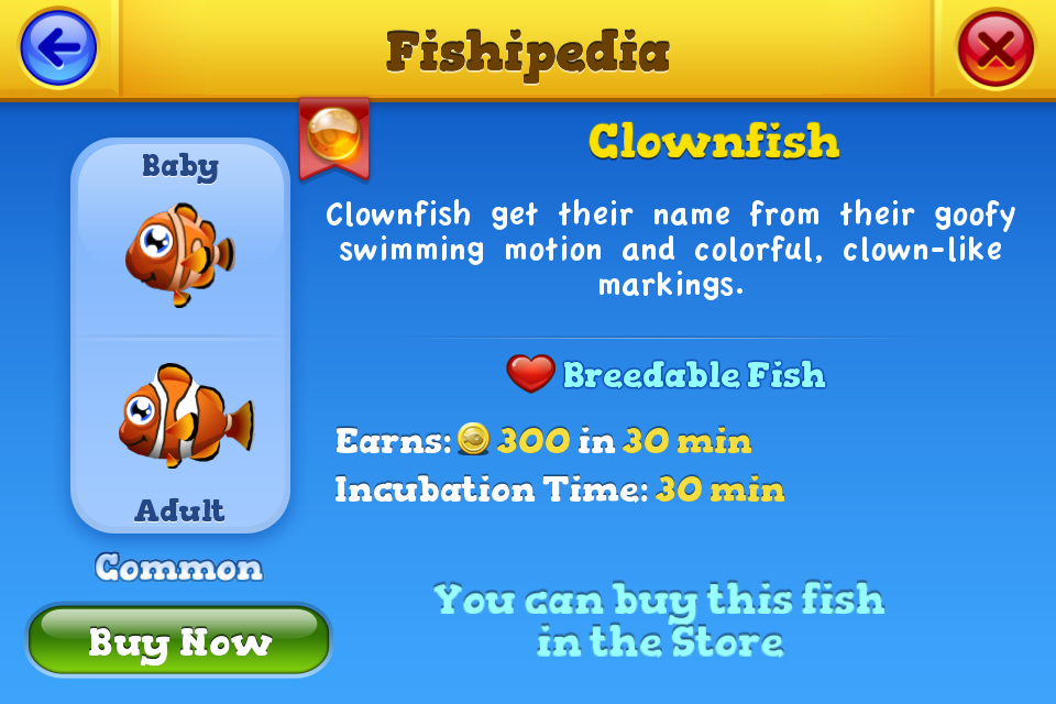 Pocket Fishdom Wiki: Fishipedia - Clownfish