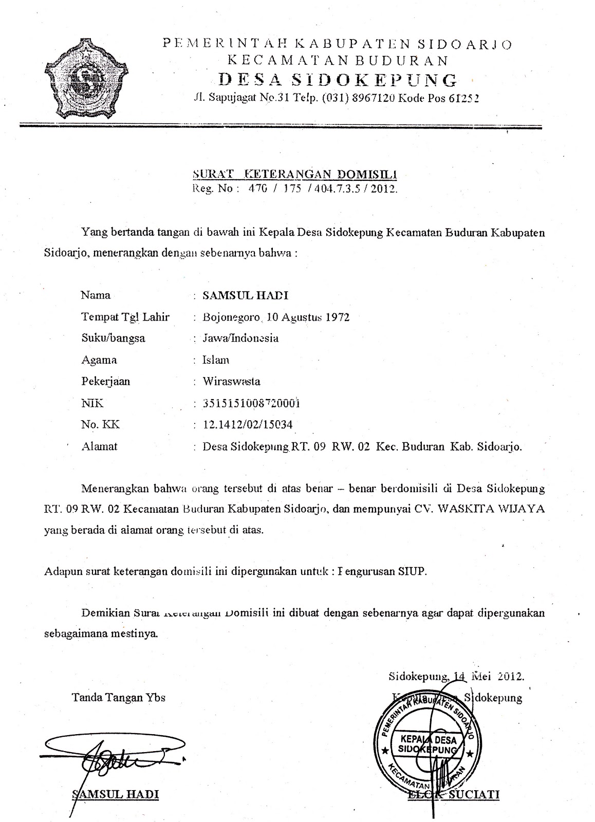 1 Surat Keterangan Domisili Usaha Skdu - Contoh Surat