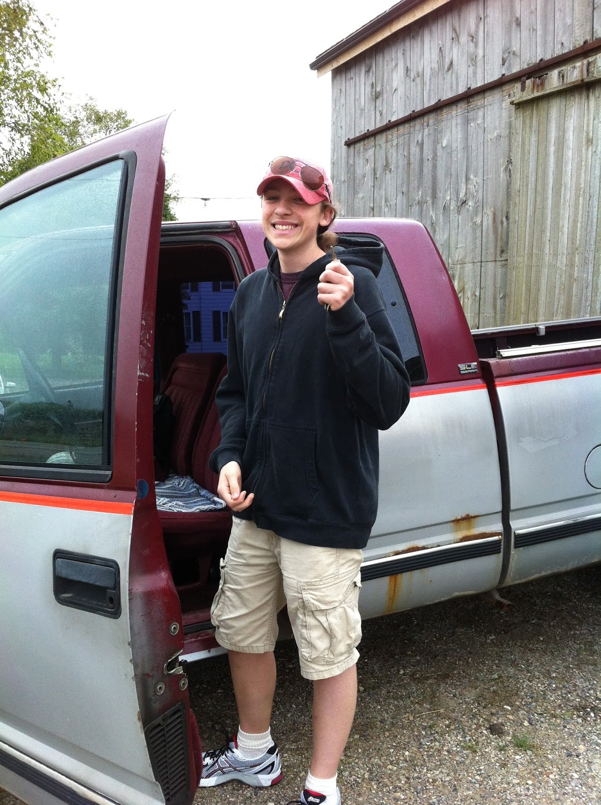 HICK CHIC: First day of school, with style. PICKUP TRUCK HICK STYLE!