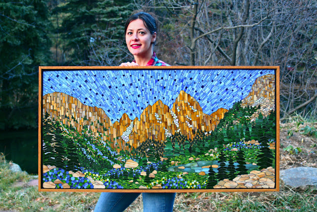 Kasia Polkowska Art: Stained Glass Mosaic Landscape Art