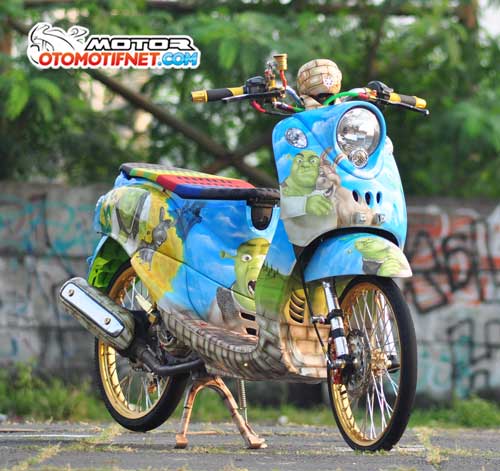 Modifikasi Mio Fino Airbrush