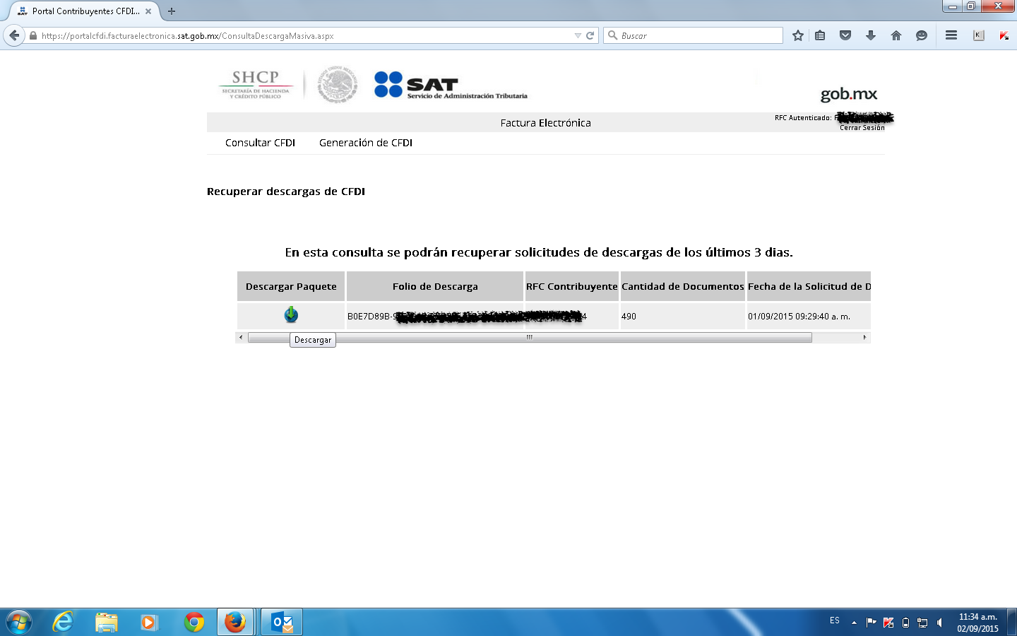 Descarga masiva y carga XML (contpaq)