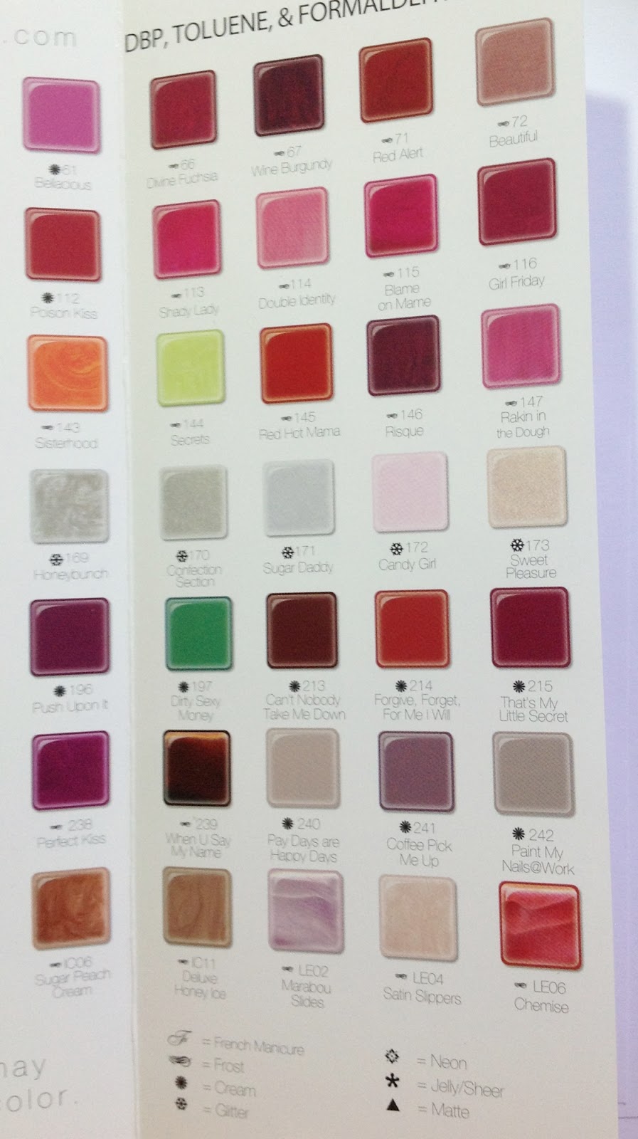 Betty Nails: Misa Color Chart