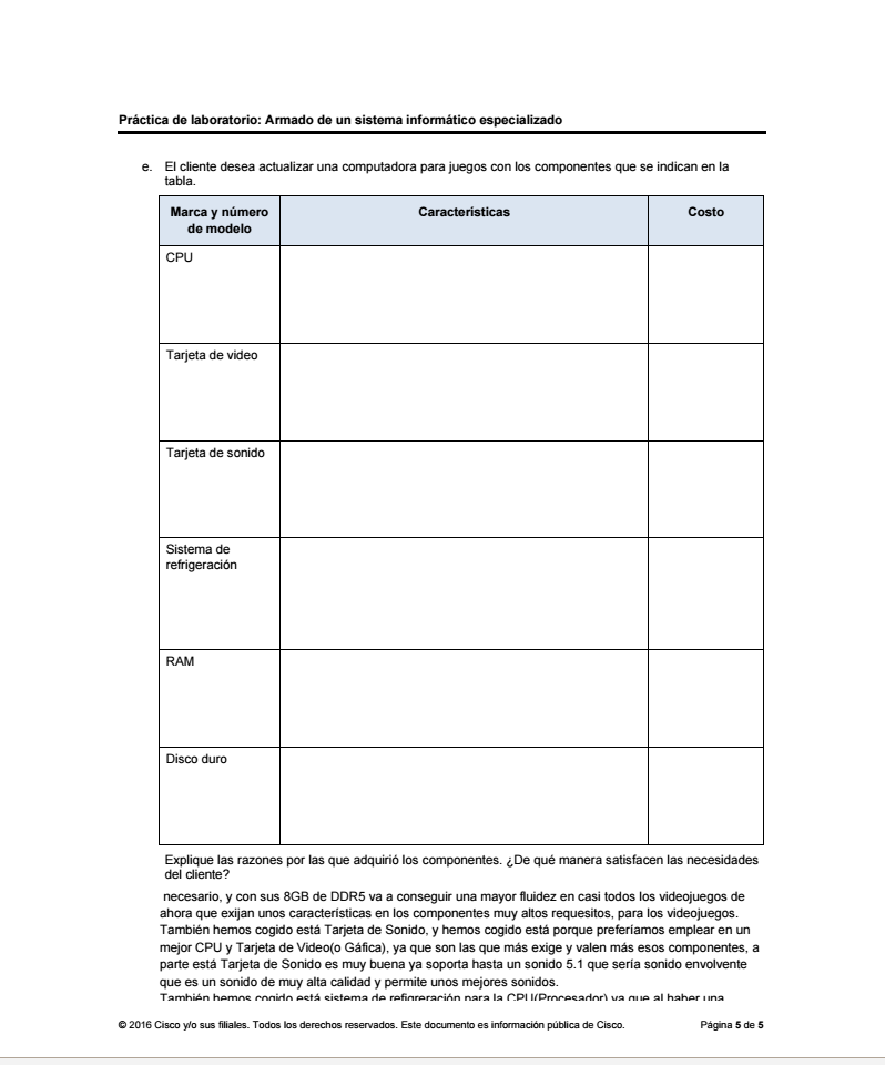 TIC: Práctica: Armado de un sistema de computación especializado