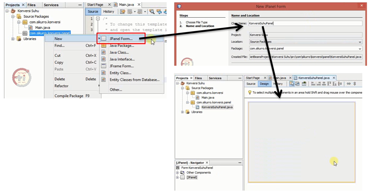 Membuat Program Konversi Suhu dengan Java Swing menggunakan NetBeans - Tahap 2 : User Interface ...