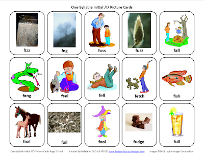 Testy yet trying: Initial F: Free Speech Therapy Articulation Picture Cards