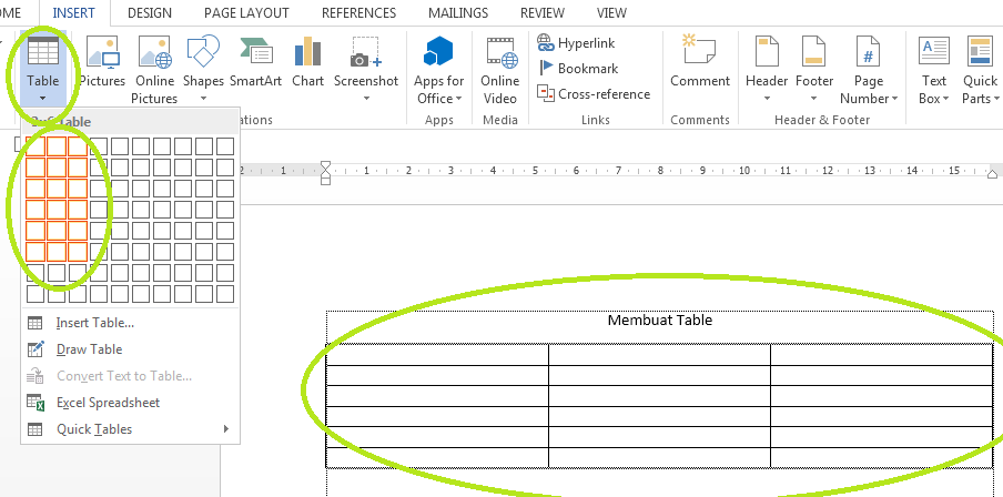 Cara Membuat Table Pada Word 2013 - ANUGERAH DINO