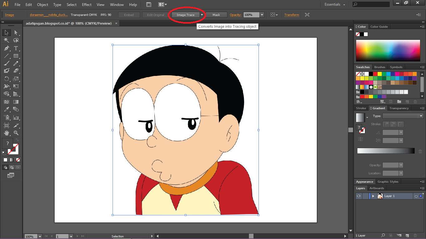Cara Auto Trace Menggunakan Software (Adobe Illustrator CS6) - Ada Tips Gan