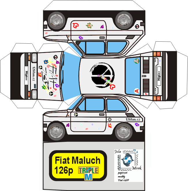 SP. Papel Modelismo: PaperCraft Fiat Maluch 126p