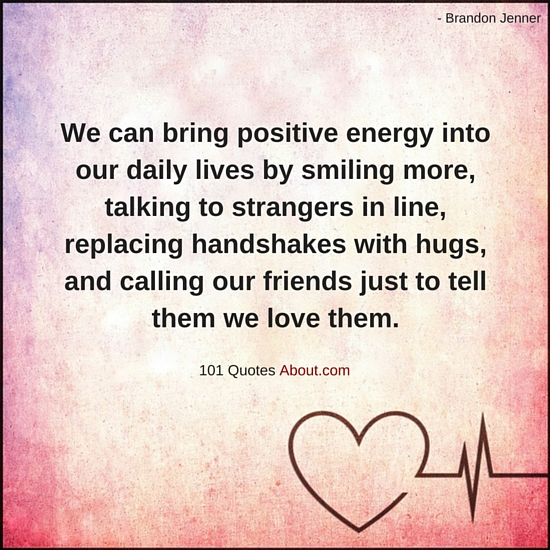 We can bring positive energy into our daily lives by smiling more ...