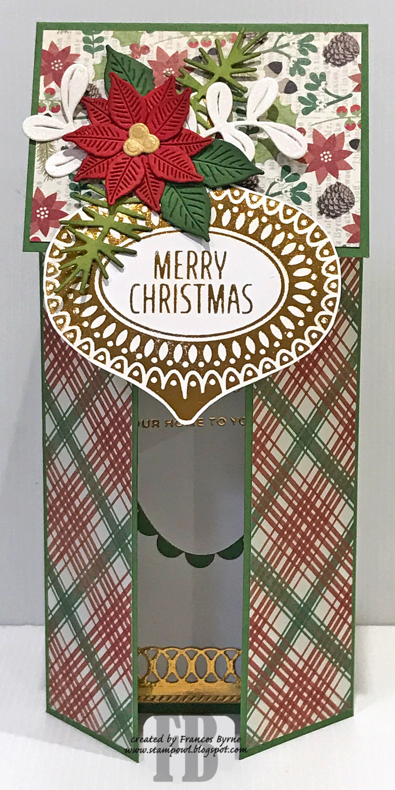 StampOwl's Studio: Christmas Slimline Double Dutch Fold Card