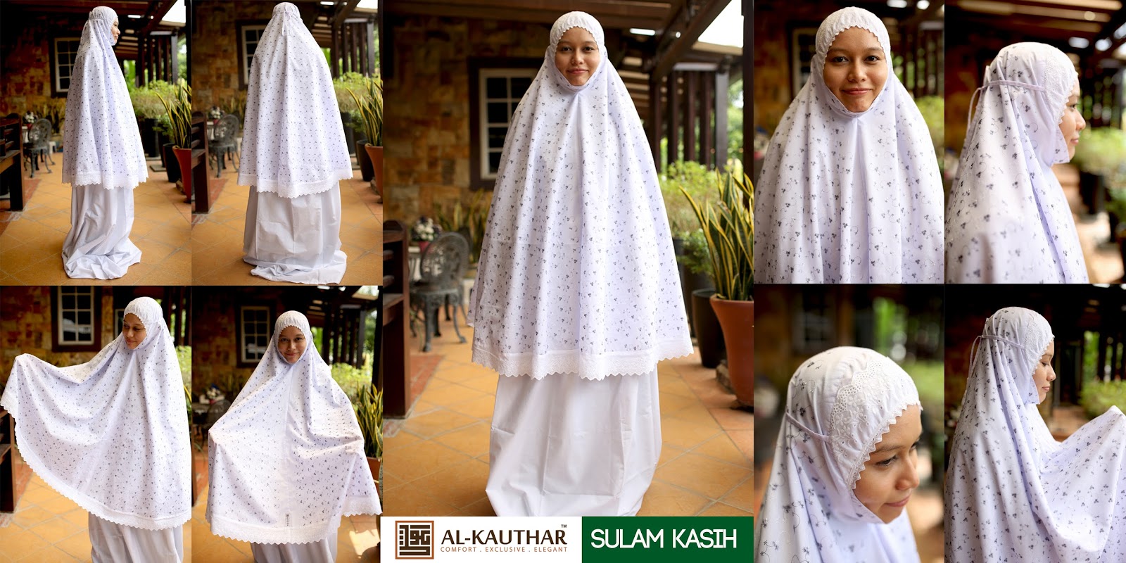 Sulam Kasih Warna Hitam - Telekung Al-Kauthar | Telekung Al-Kauthar Online