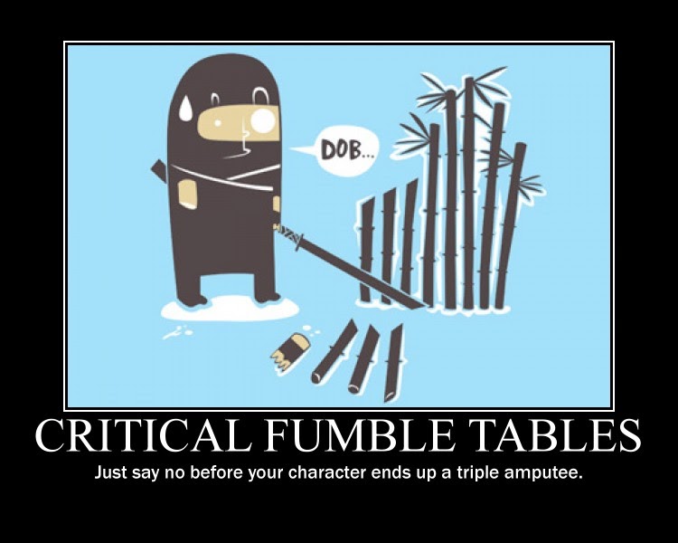 The Looney DM: Critical fumble tables