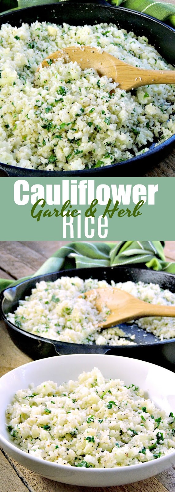 Garlic Herb Cauliflower Rice - Bobbi's Kozy Kitchen