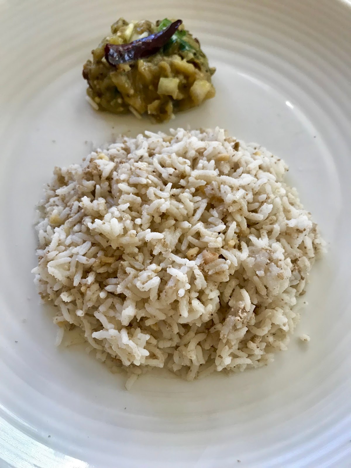 Pulagam(Sesame rice) and Vankaya Bajji (Spicy,Tangy Eggplant curry ...
