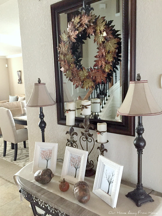 Our Home Away From Home: FALL DECOR ON THE HALL TABLE