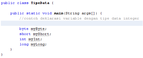 Tipe Data Primitif ~ Belajar Java