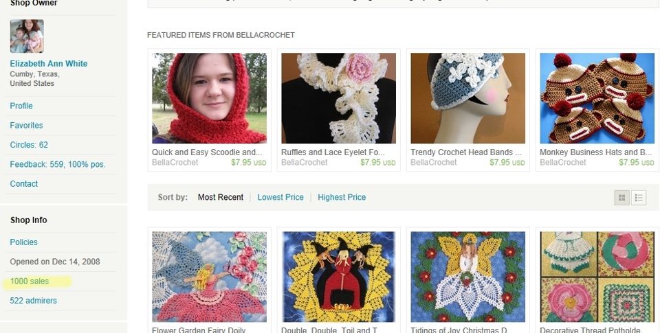 BellaCrochet: 1000 Sales on Etsy Contest