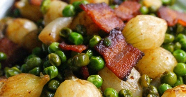 Pearl Onions, Peas and Bacon | The Two Bite Club