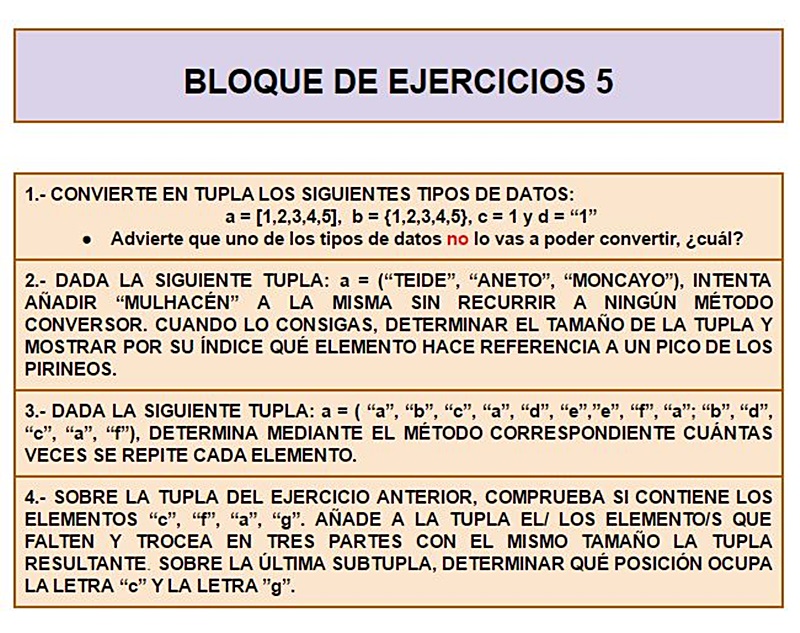 APRENDER A PROGRAMAR CON PYTHON: TUPLAS