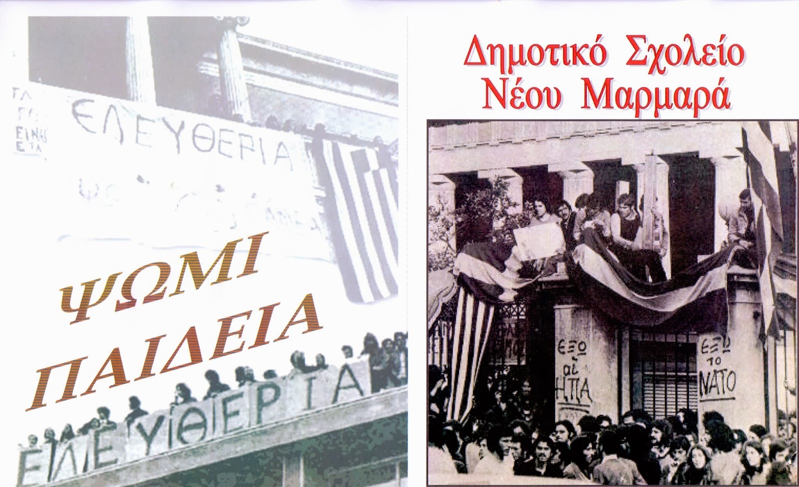 ΔΗΜΟΤΙΚΟ ΣΧΟΛΕΙΟ ΝΕΟΥ ΜΑΡΜΑΡΑ ΧΑΛΚΙΔΙΚΗΣ: Γιορτή Πολυτεχνείου από τη Στ'