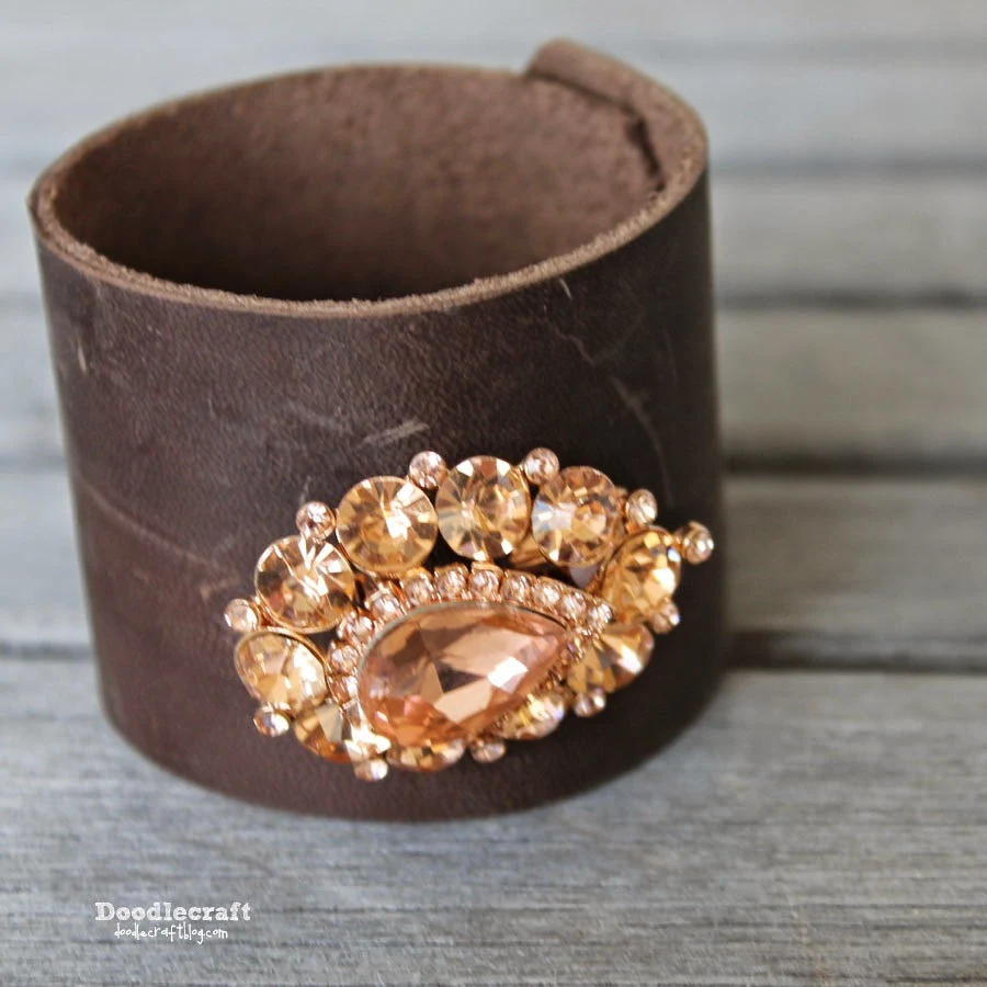 Leather Cuff with Emitations Earrings!