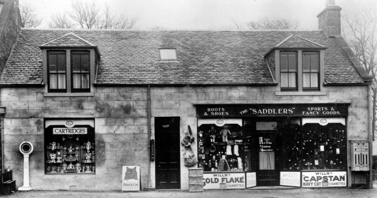Tour Scotland: Old Photograph Saddlers Shop Edzell Scotland
