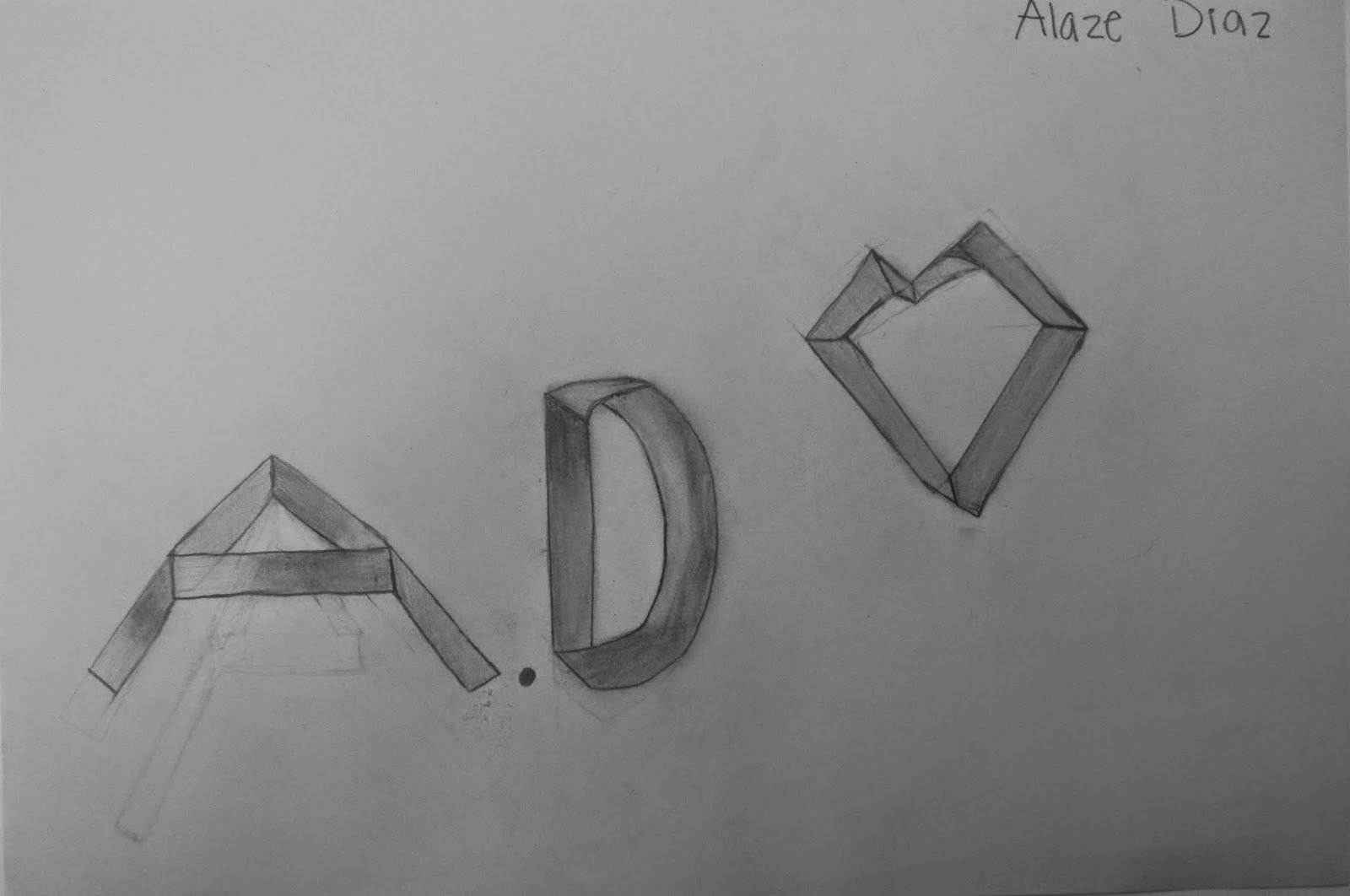 Burr Elementary Art: 8th Grade 3-Dimensional Value Letters