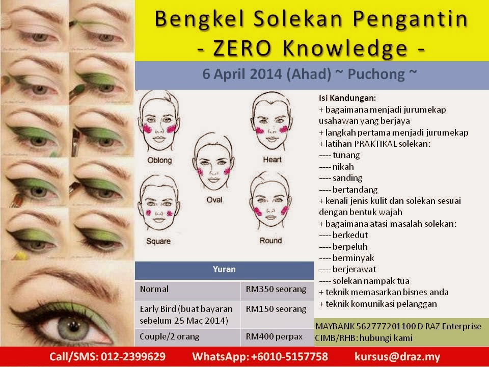 AzzaLynn Bridal: Jadual Bengkel Solekan Pengantin - ZERO Knowledge